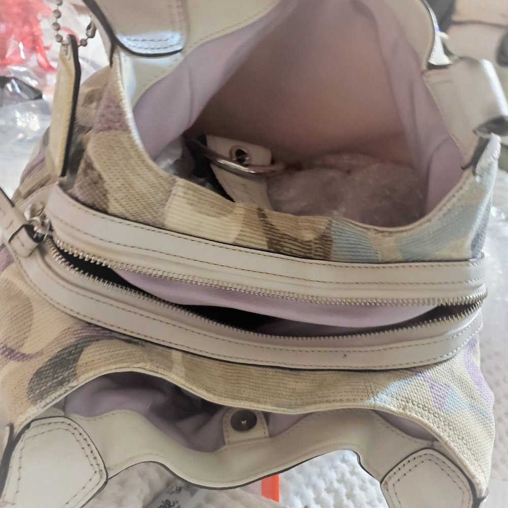 Coach Soho Linen Lynne Hobo Shoulder Bag Purse - Gem